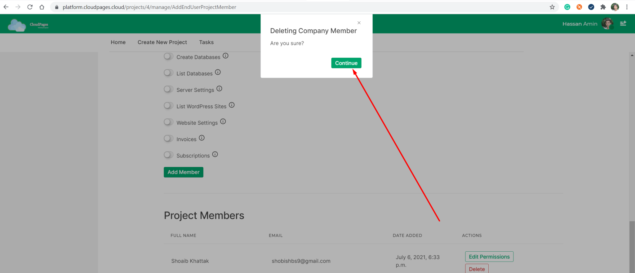 Remove Team Member - CloudPages