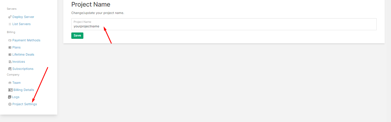 Change Project Name - CloudPages