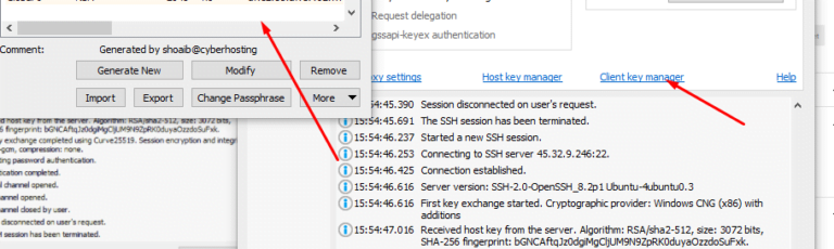 Configuring public key authentication with Bitvise SSH Client