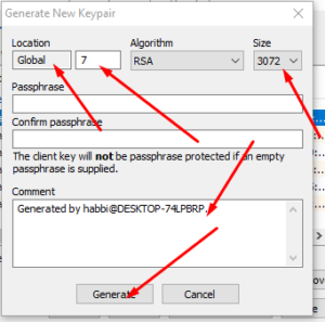 Configuring public key authentication with Bitvise SSH Client